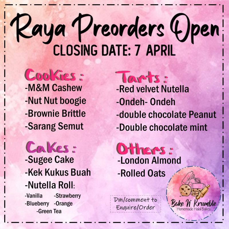 HARI RAYA PREORDER CLOSED, Food & Drinks, Packaged & Instant Food on ...
