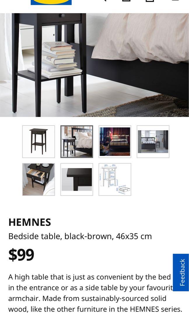 Ikea HEMNES Side Table, Furniture & Home Living, Furniture, Tables ...