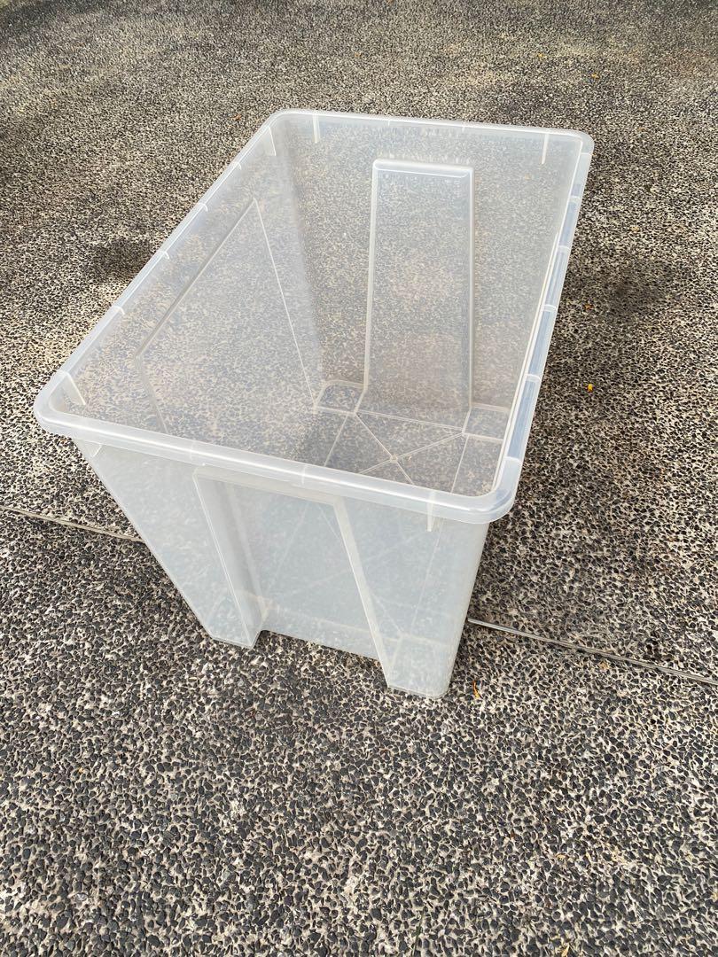 IKEA SAMLA Storage Box 65l with lid , Furniture & Home Living, Home ...