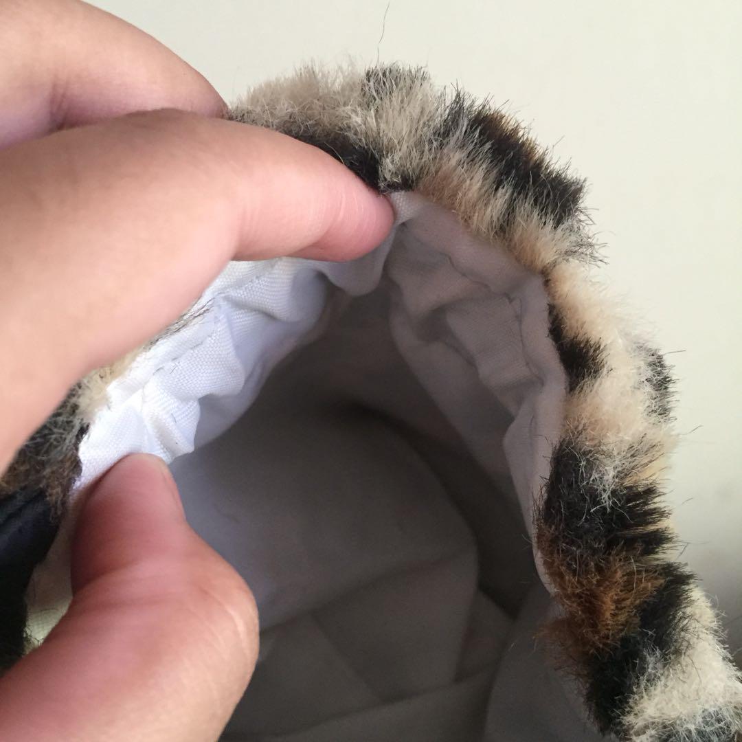 Leopard furry bag, Women's Fashion, Bags & Wallets, Purses & Pouches on ...