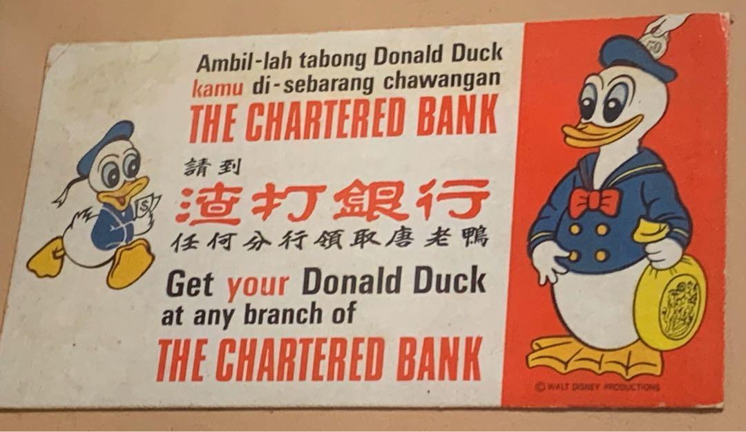 Vintage Chartered Bank Donald Duck Blotter Card, Hobbies & Toys ...