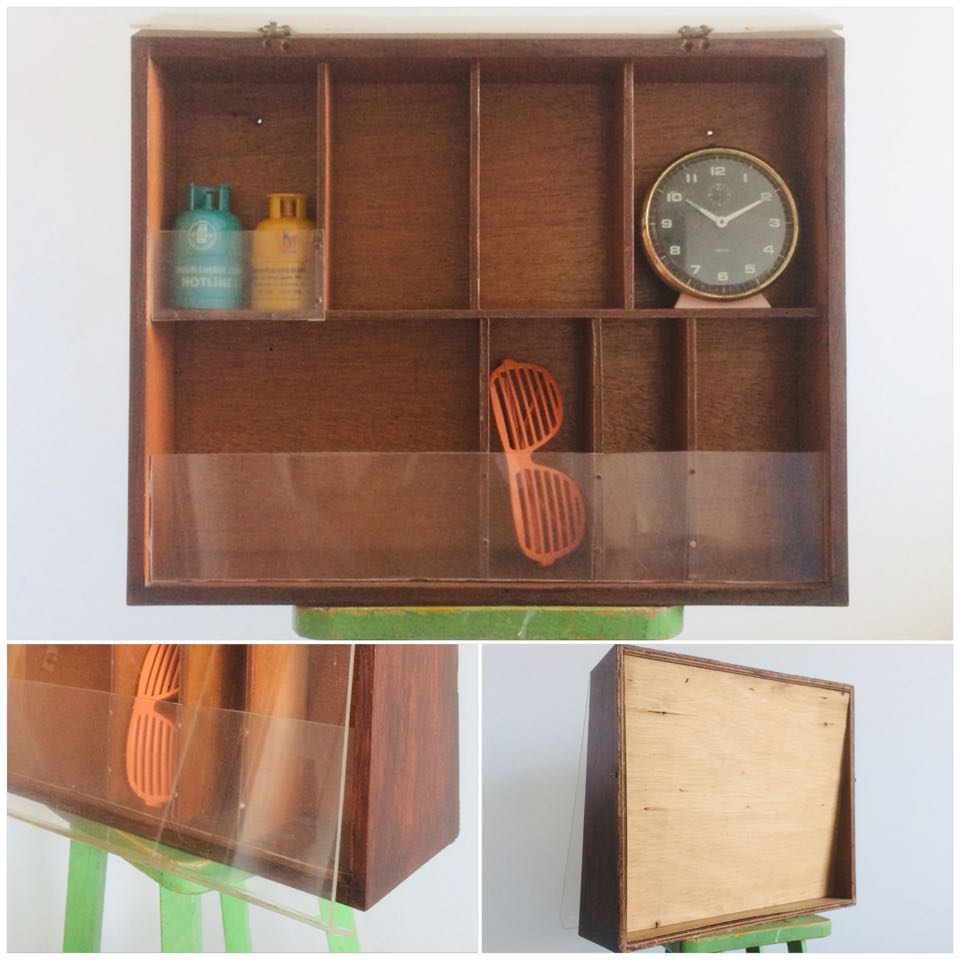 Vintage Wooden Trapezoid Display Case, Furniture & Home Living, Home ...