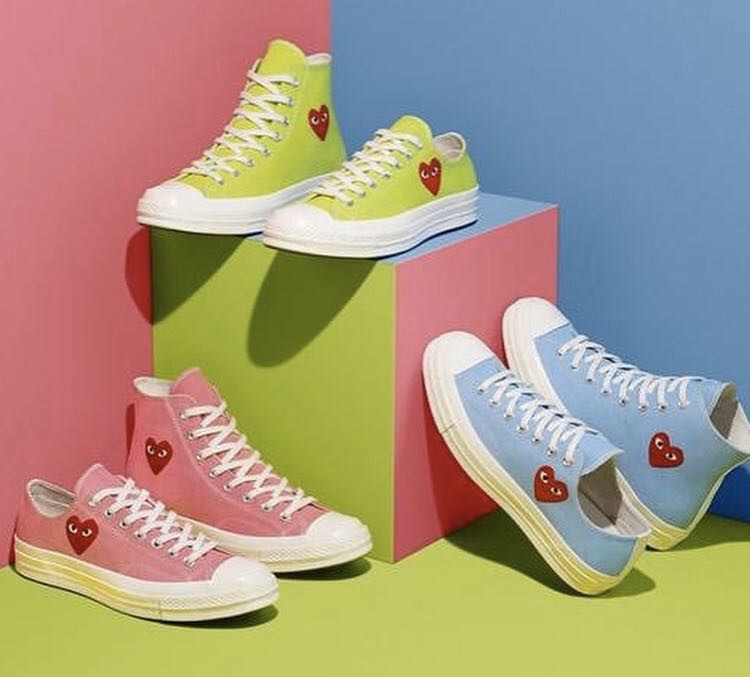 CDG Play CTAS 1970 Limited Edition Pink Green Blue High Cut Low Cut PRE ...