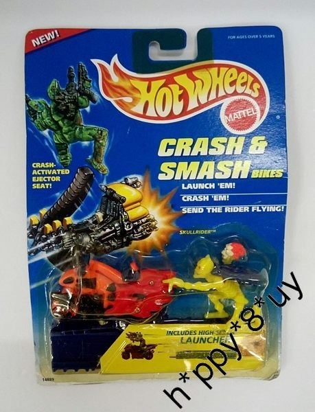 Hot Wheels Hotwheels Crash & Smash Bike Skull Rider 車仔 全新 盒舊, 興趣及遊戲, 玩具 ...