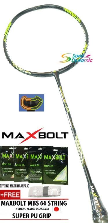 MAXBOLT SUPERSTAR B2 (GREEN GOLDEN) BADMINTON RACKET & FOC MAXBOLT ...