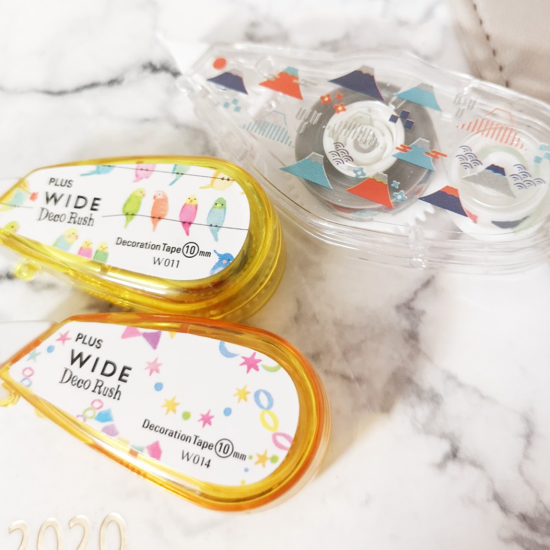 Plus deco rush parrot, confetti tape and daiso mt fuji tape, Hobbies ...