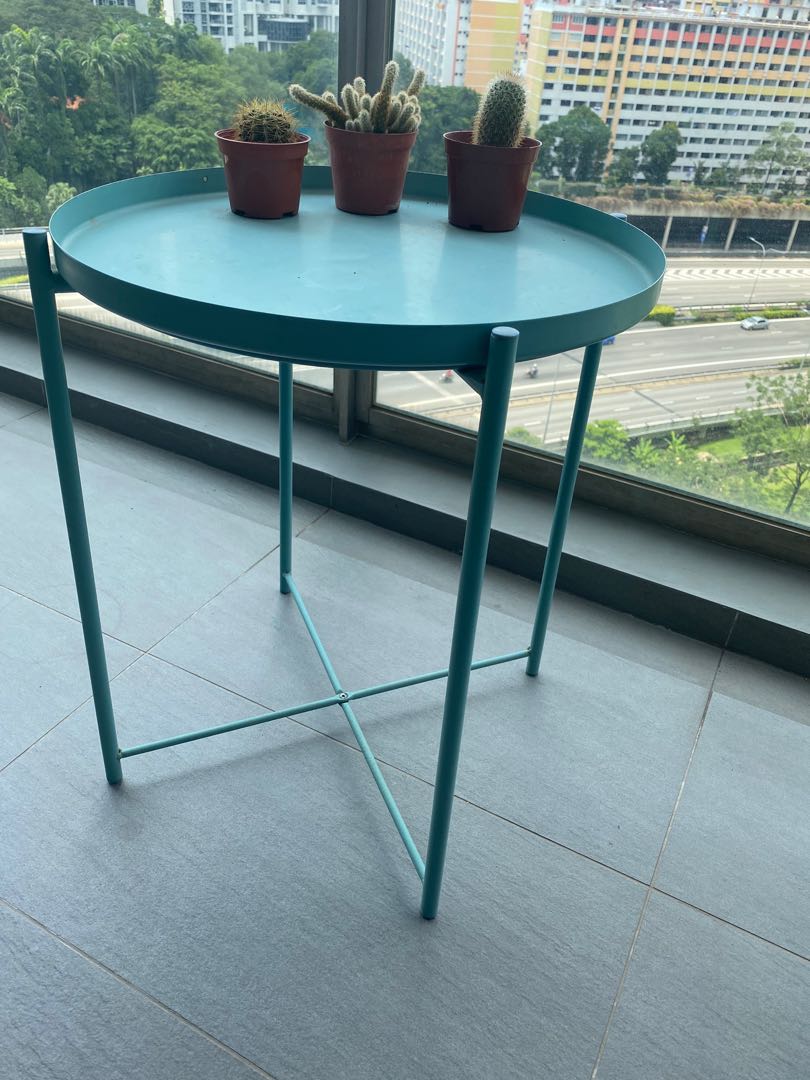 Ikea Gladom Blue Tray Table, Furniture & Home Living, Furniture, Tables ...