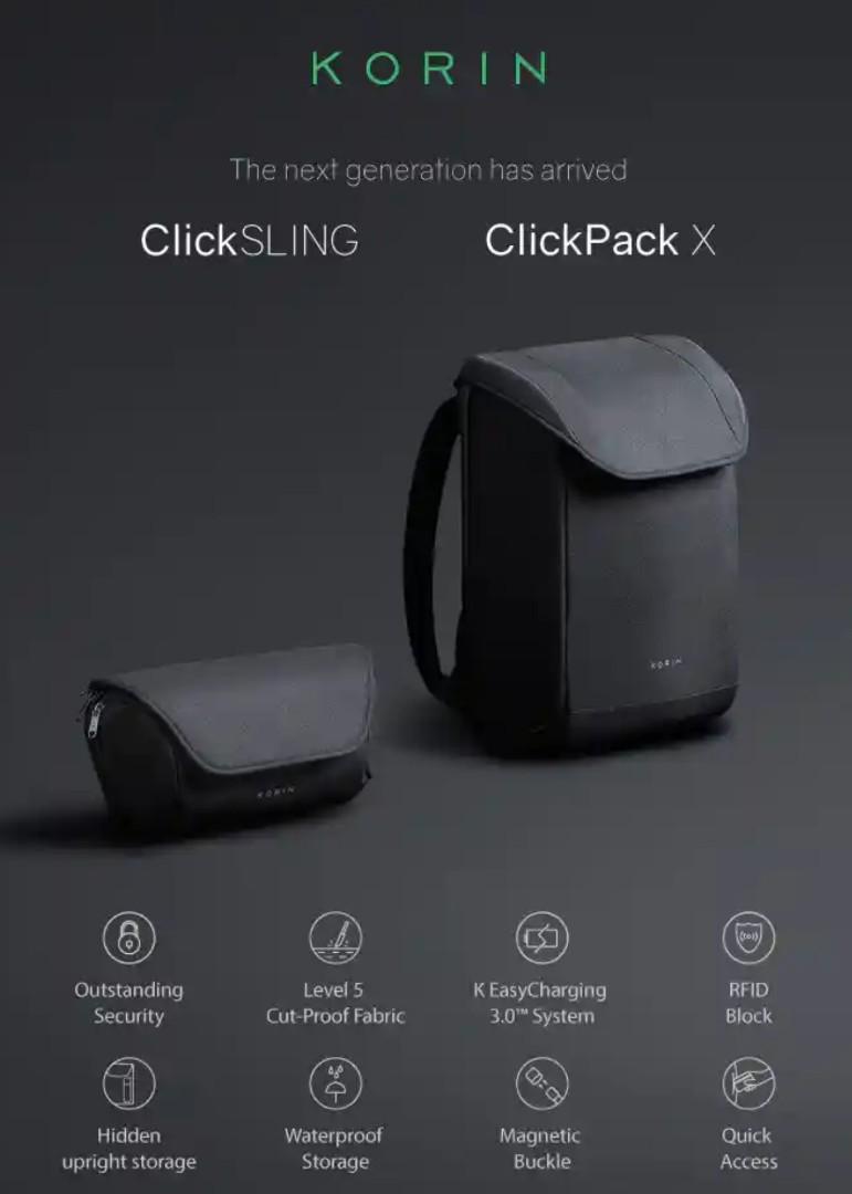 KORIN ClickPack X, Men's Fashion, Bags, Backpacks on Carousell