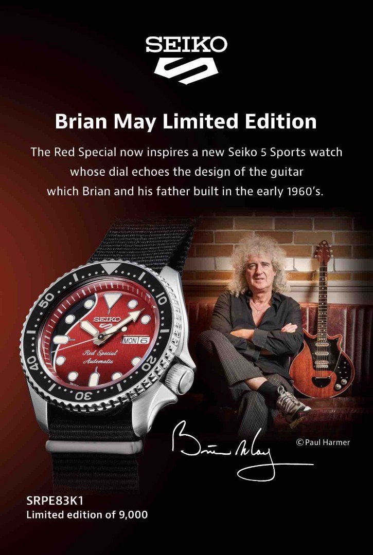 (SOLD) Seiko 5 Sports Brian May Limited Edition SRPE83, Men's Fashion ...