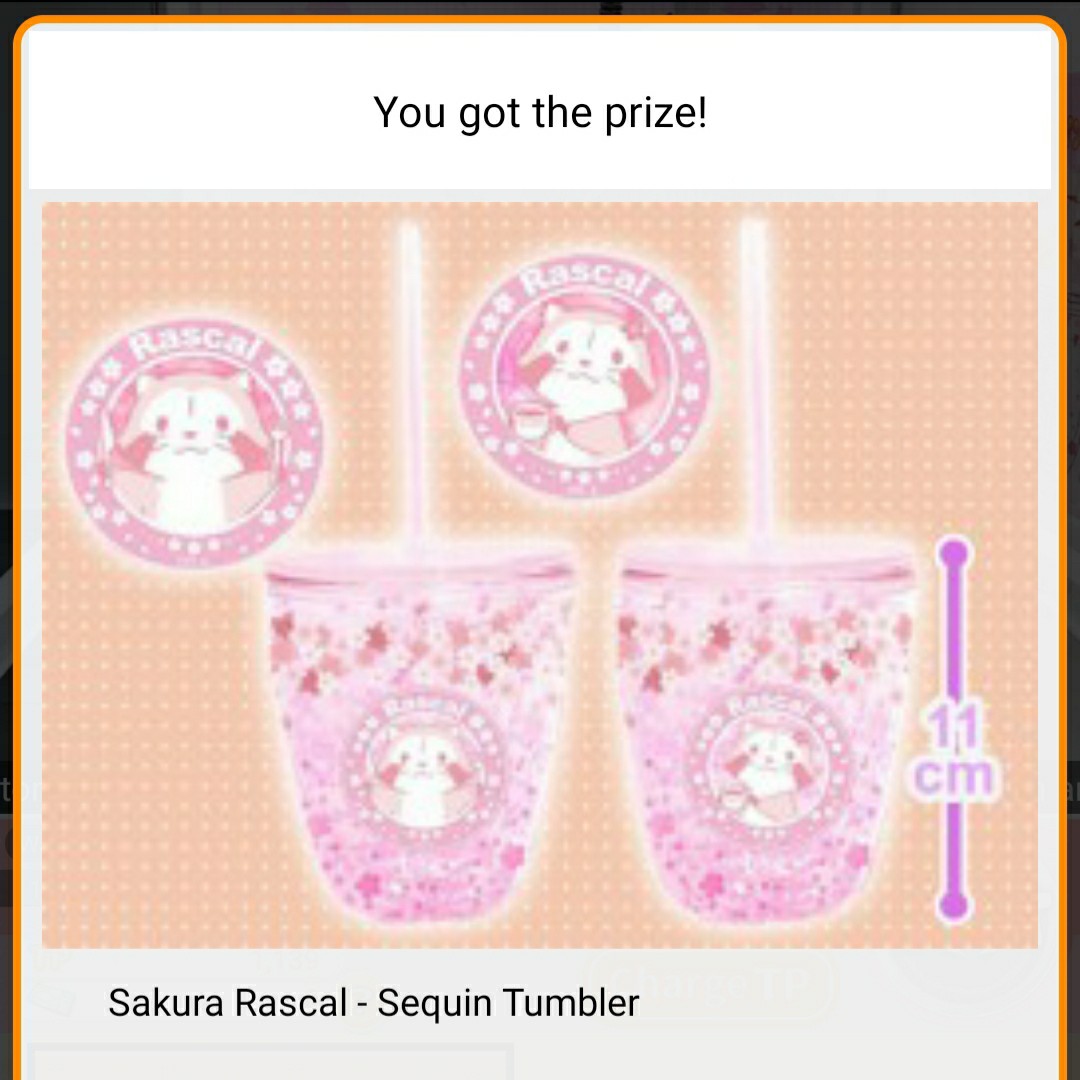 Toreba sakura rascal sequin tumbler, Everything Else on Carousell