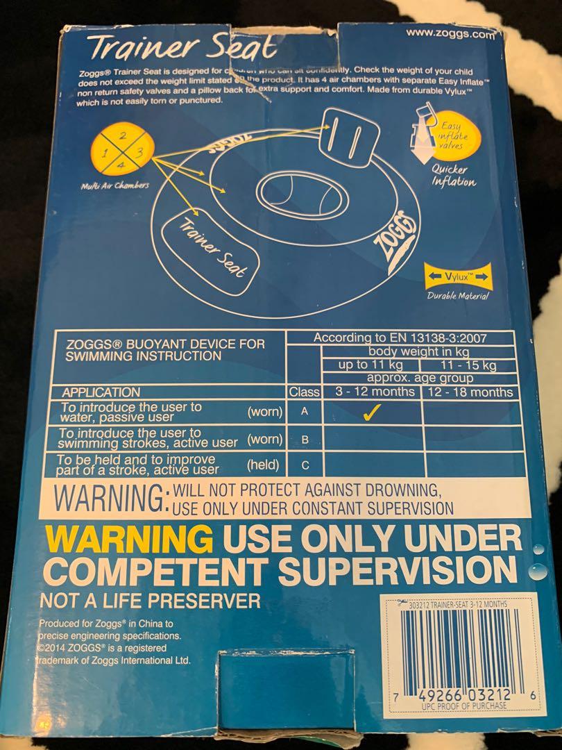 Zoggs Swimming trainer seat, Babies & Kids, Infant Playtime on Carousell