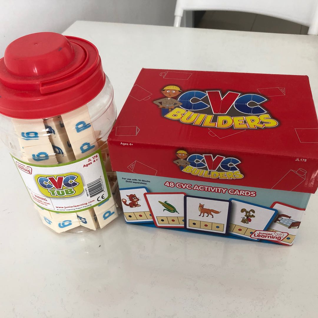 Junior Learning CVC Cards and Tri-Blocks, Hobbies & Toys, Toys & Games ...
