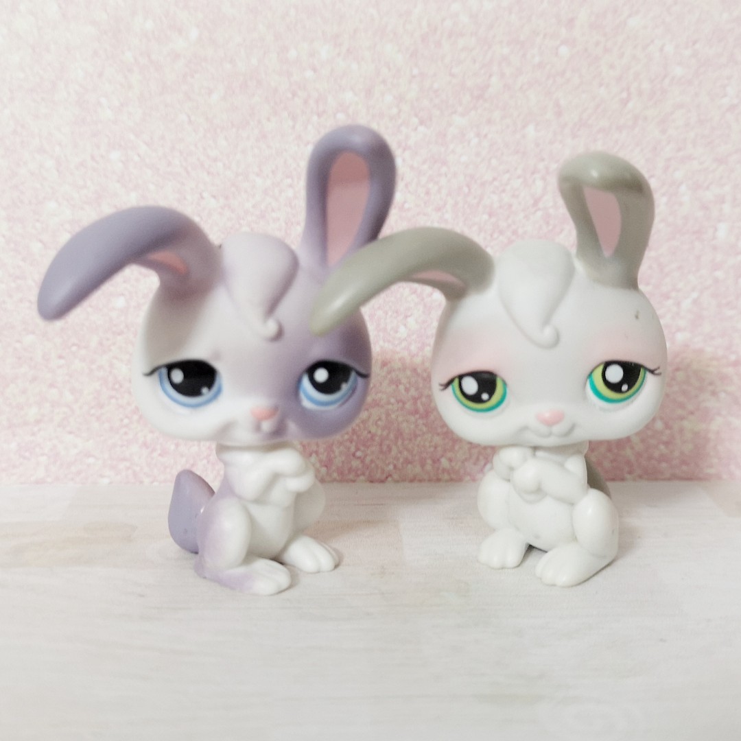 Littlest Pet Shop lps white bunny rabbits, Toys & Games, Bricks ...