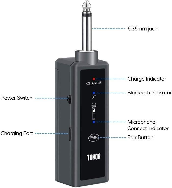 (M1238)TONOR UHF Wireless Microphone Handheld Mic with Bluetooth ...