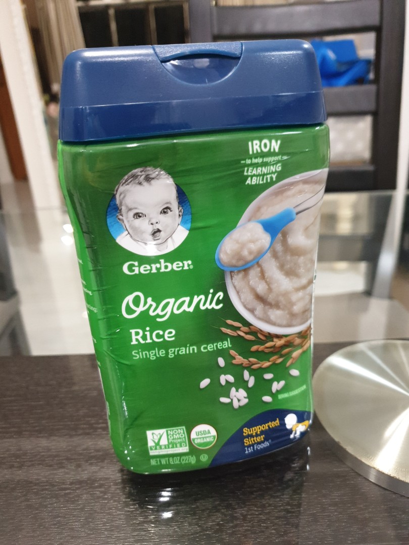 NEW Gerber organic rice single grain cereal, Babies & Kids, Nursing ...