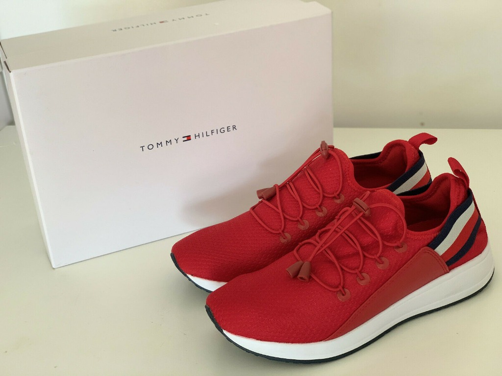 TOMMY HILFIGER REID RED SLIP-ON SNEAKERS SHOES, Women's Fashion ...