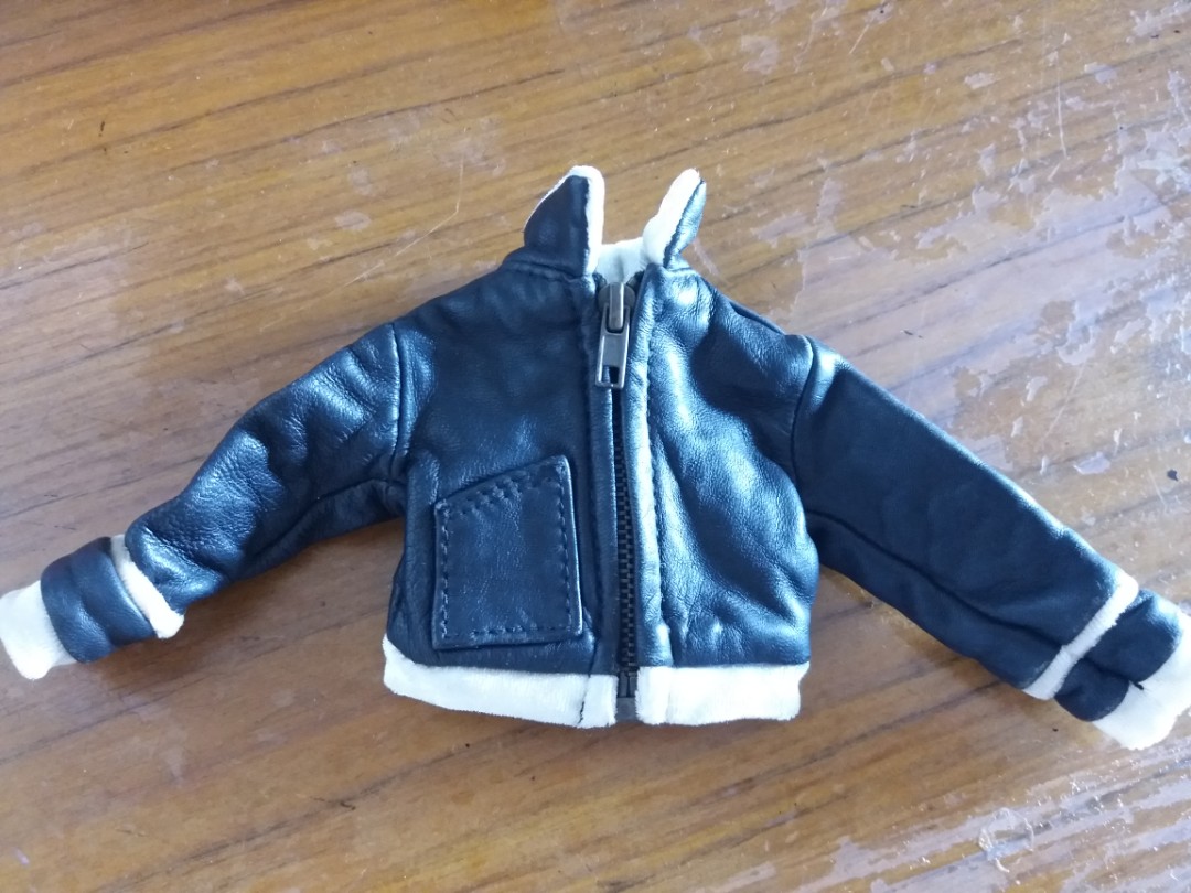1/6 bomber flight jacket leather For 12" hot toys dam gangster civilian ...