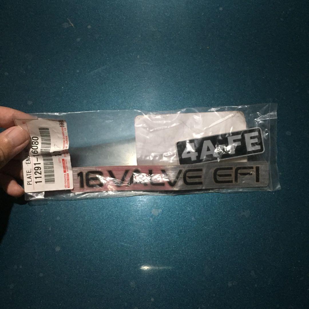 4AFE Toyota Engine Decals Orig, Car Parts & Accessories, Emblem ...