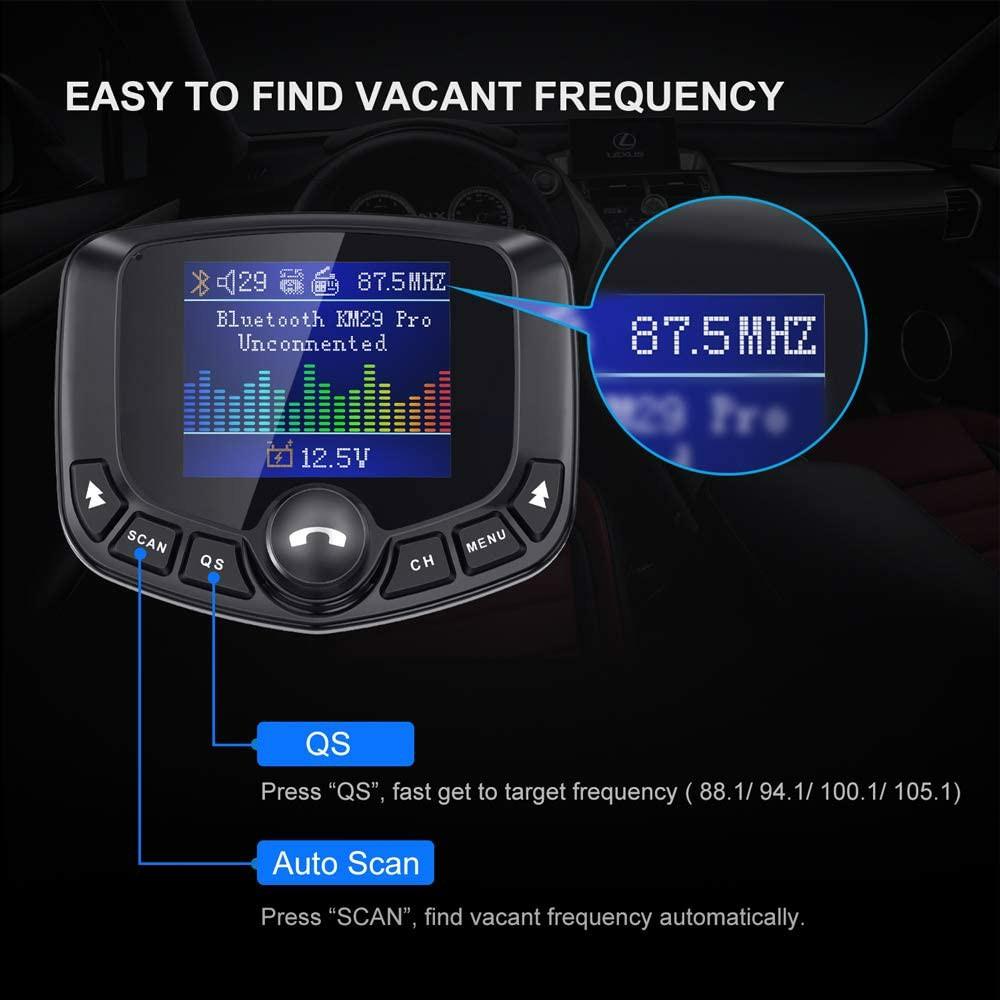 (560) Nulaxy Bluetooth FM Transmitter for Car, Auto Search FM Blank ...
