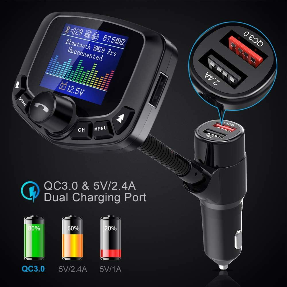 (560) Nulaxy Bluetooth FM Transmitter for Car, Auto Search FM Blank ...