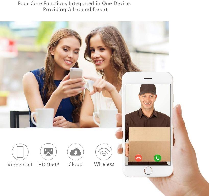 Dophigo Battery Powered Smart Video Doorbell Camera Free Cloud Storage ...
