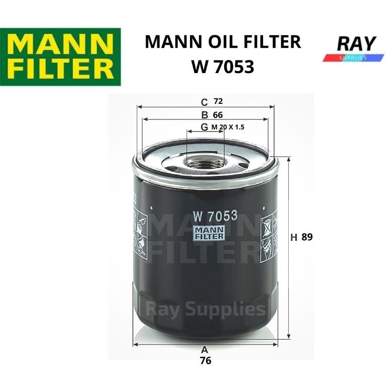 High Quality W7053 MANN OIL FILTER,CITROEN DACIA (RENAULT GROUP) DAF TRUCKS , DEUTZ AG (ENGINES ...
