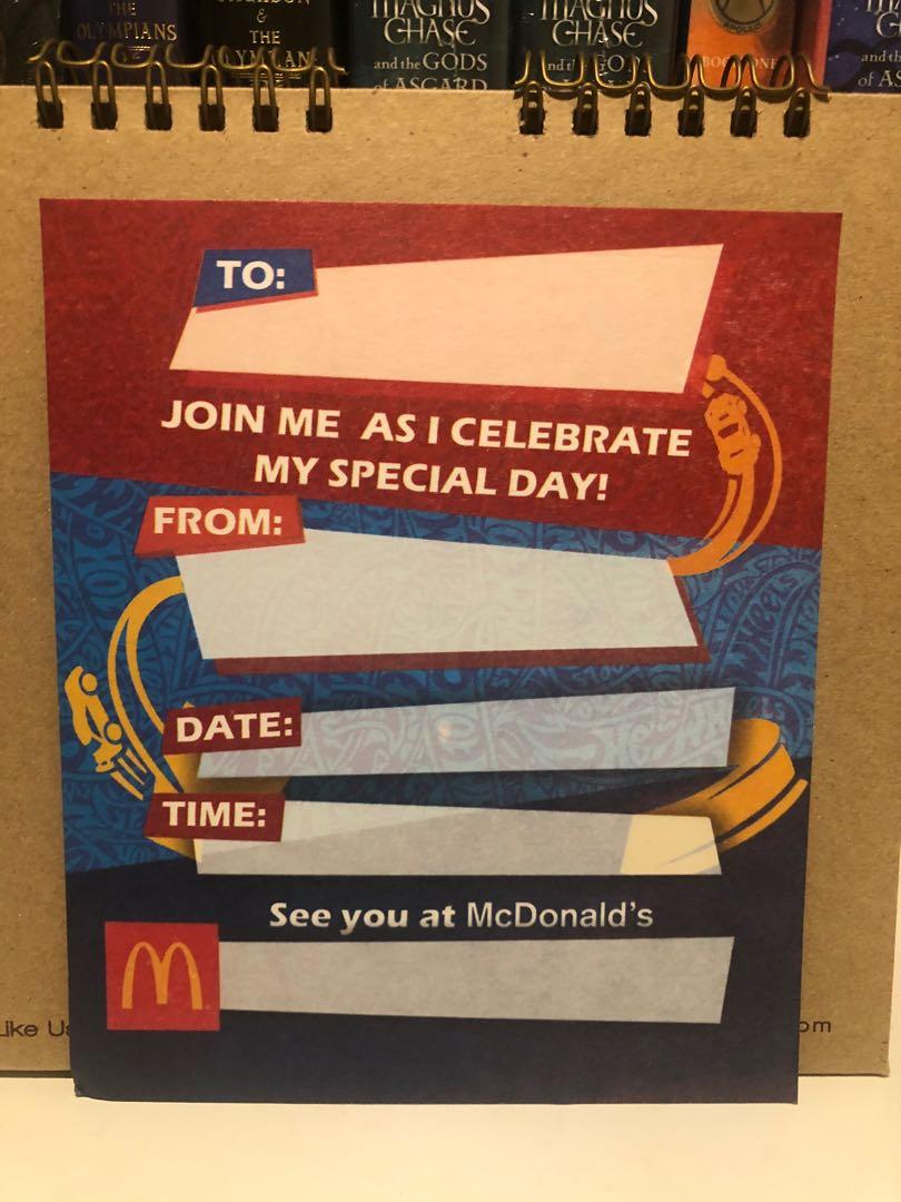 Free: McDo Hot Wheels Invitation Card, Free Items on Carousell