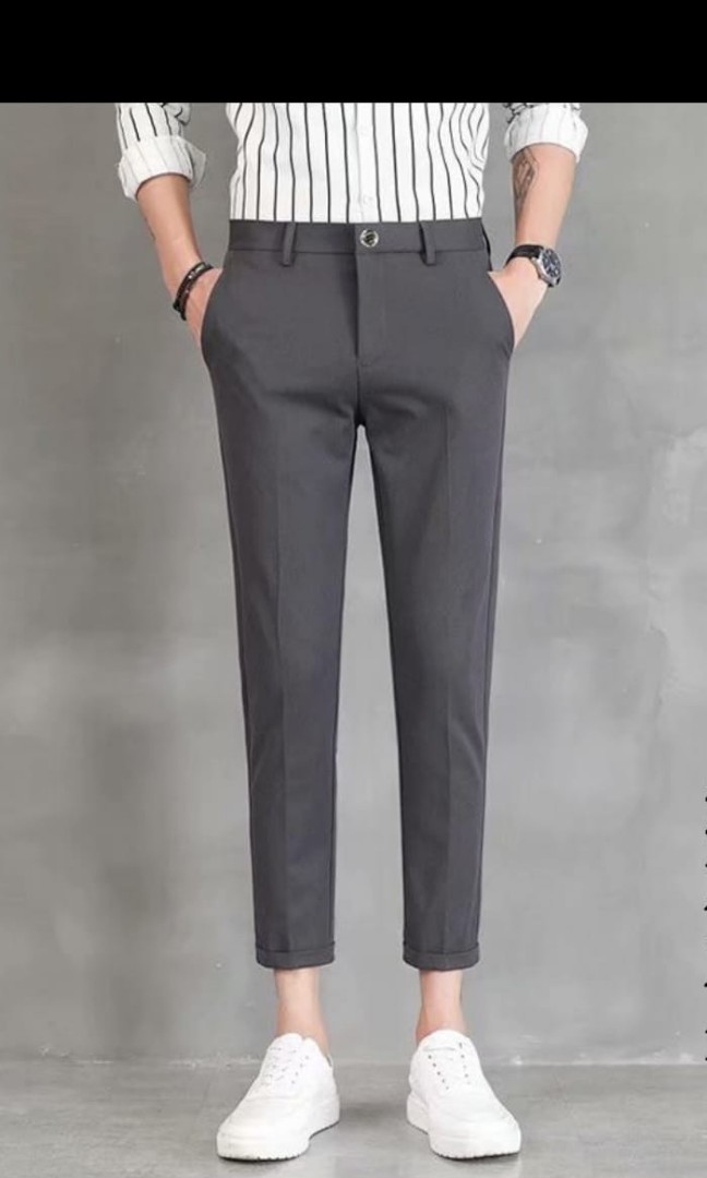 Men's Tapered Ankle Pants, Men's Fashion, Bottoms, Trousers on Carousell