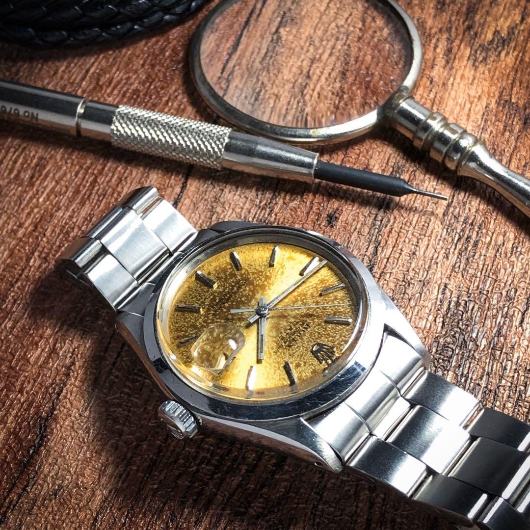 Rare 34mm Rolex Automatic 1500 OP Date with Crazed Amber Tropical Dial ...
