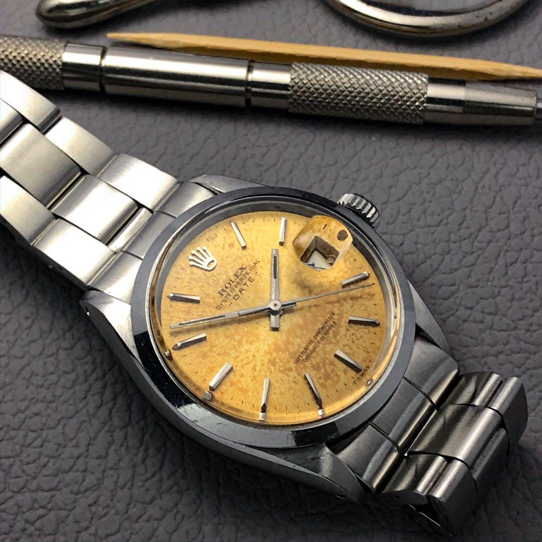 Rare 34mm Rolex Automatic 1500 OP Date with Crazed Amber Tropical Dial!, Luxury, Watches on ...