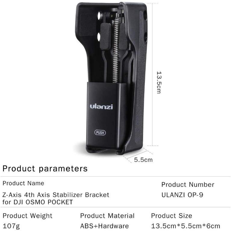 ULANZI OP-9 OSMO Pocket Z-Axis 4th Axis Stabilizer Bracket Hand Grip ...