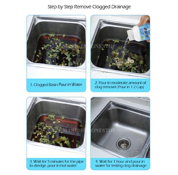 260g Clog Remover Drain Pipe Basin Cleaner Clogged Drainage Remover ...