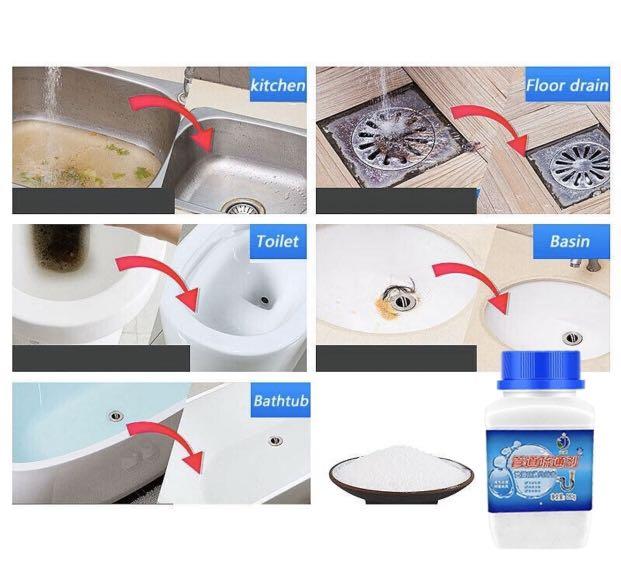 260g Clog Remover Drain Pipe Basin Cleaner Clogged Drainage Remover ...