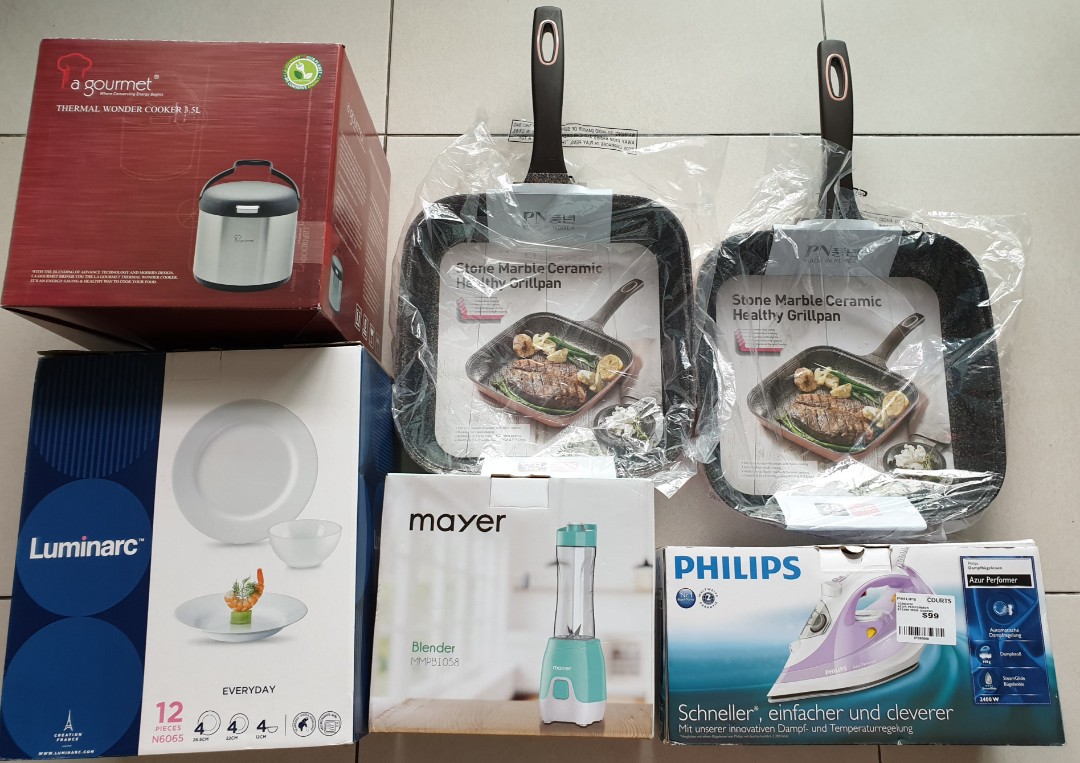 All new. PN korea grill pan, luminarc 12(different sizes bowls and ...