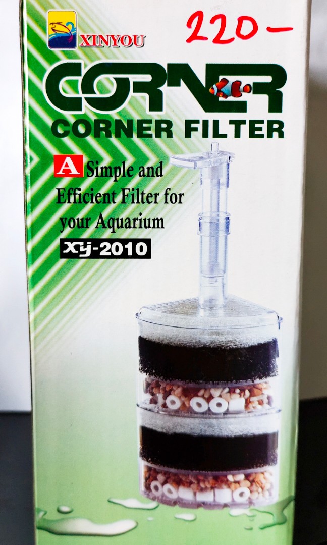 Aquarium Corner Filter complete with filter media, Pet Supplies, Homes ...