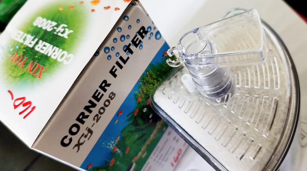 Aquarium Corner Filter complete with filter media, Pet Supplies, Homes ...