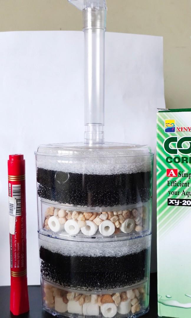 Aquarium Corner Filter complete with filter media, Pet Supplies, Homes ...