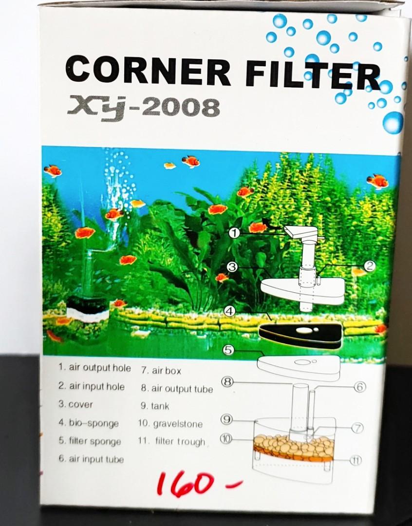 Aquarium Corner Filter complete with filter media, Pet Supplies, Homes ...