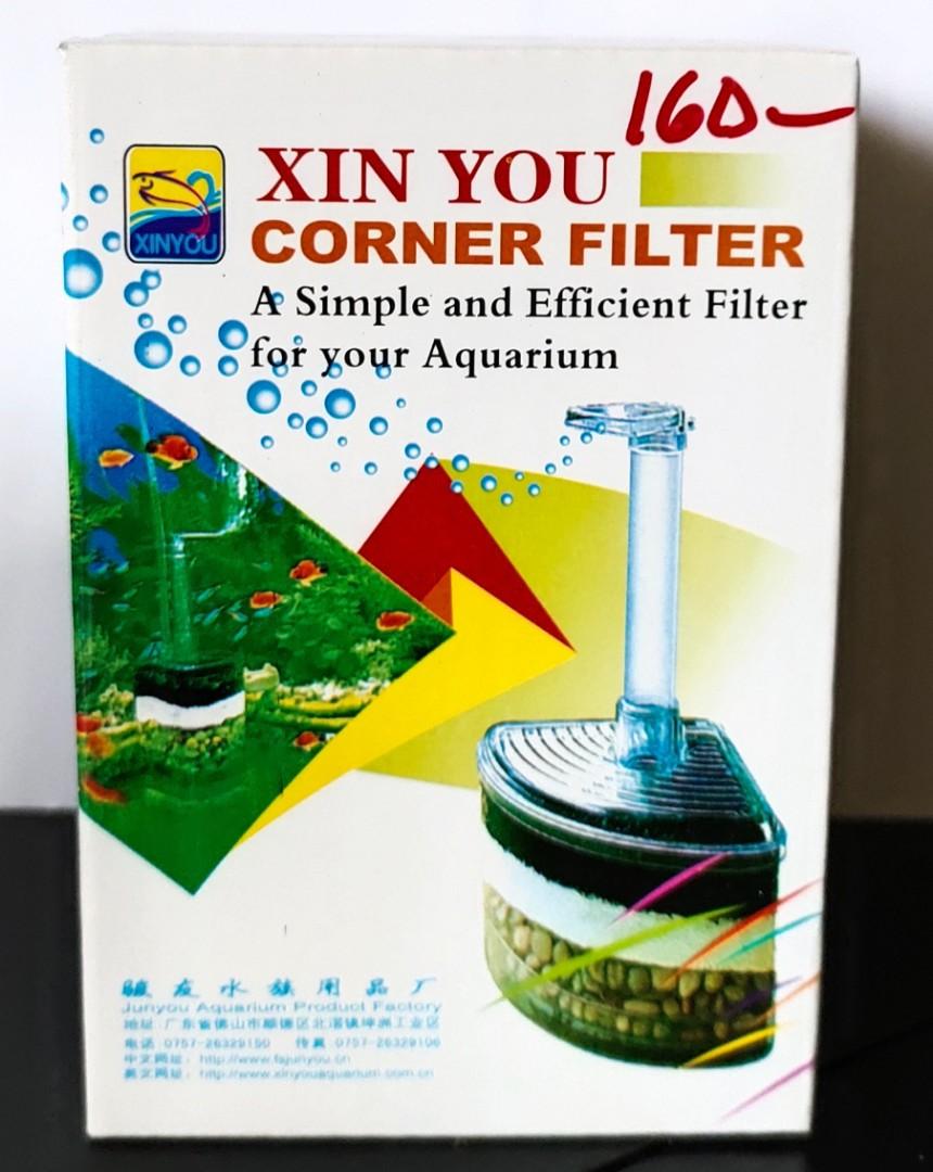 Aquarium Corner Filter complete with filter media, Pet Supplies, Homes ...