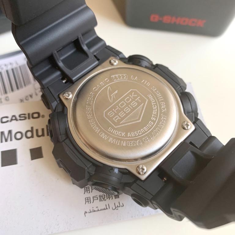 BNEW AUTHENTIC Casio G-Shock GA710-1A Front Button Anadigi Silver Black ...