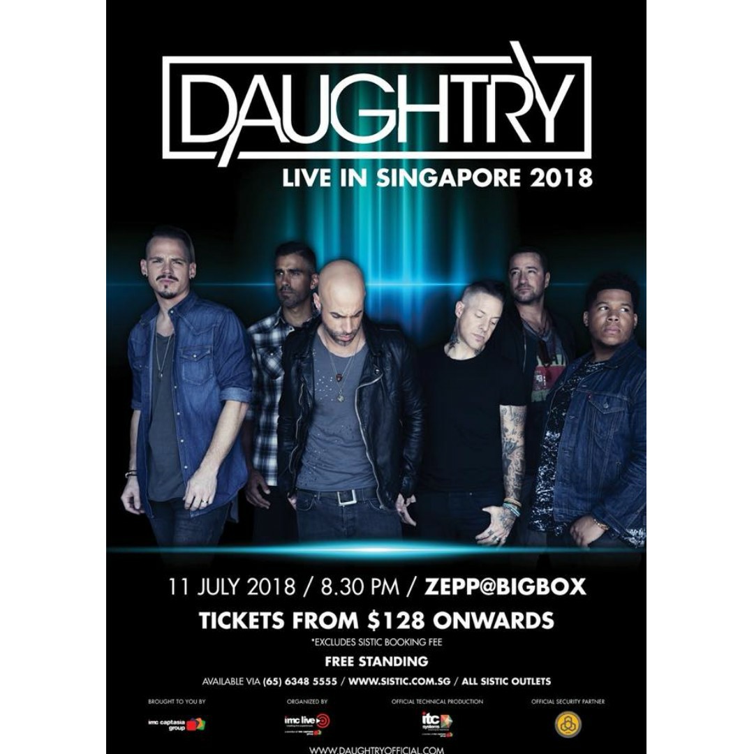 Daughtry Live in Singapore Poster!, Entertainment, Events & Concerts on ...