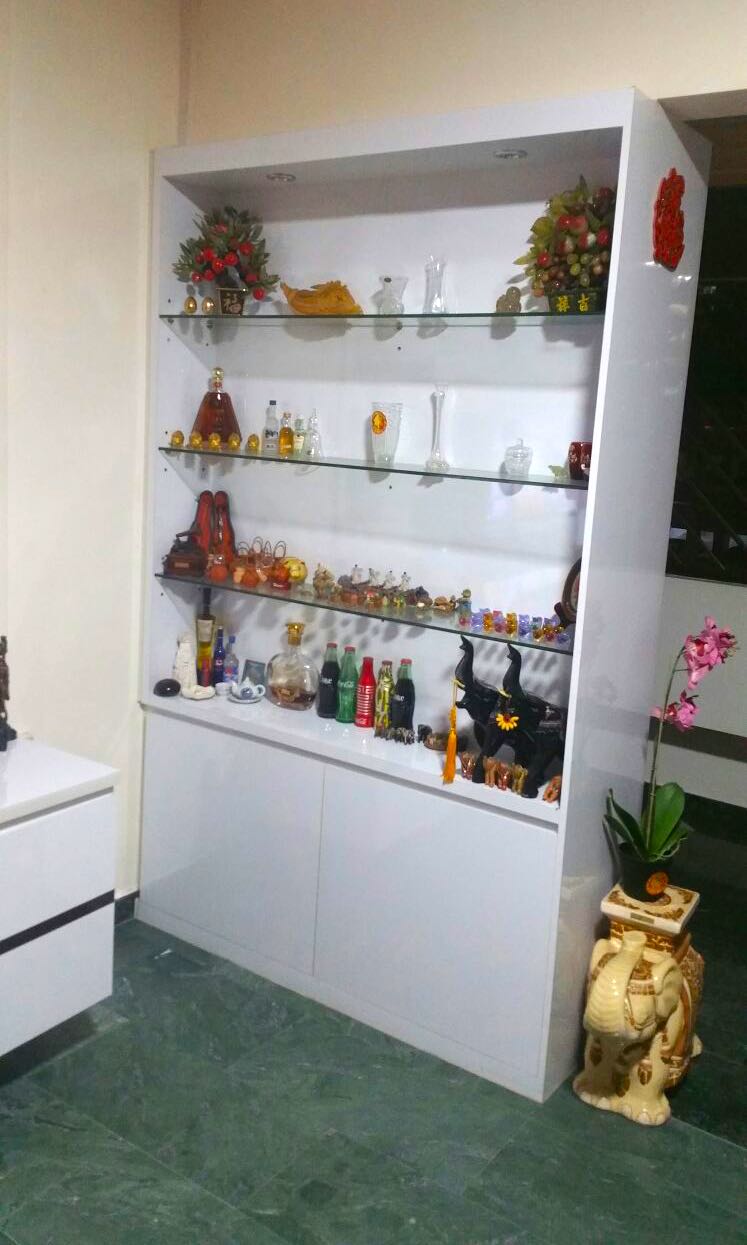 Double-sided Display Cabinet with Lighting, Furniture & Home Living ...