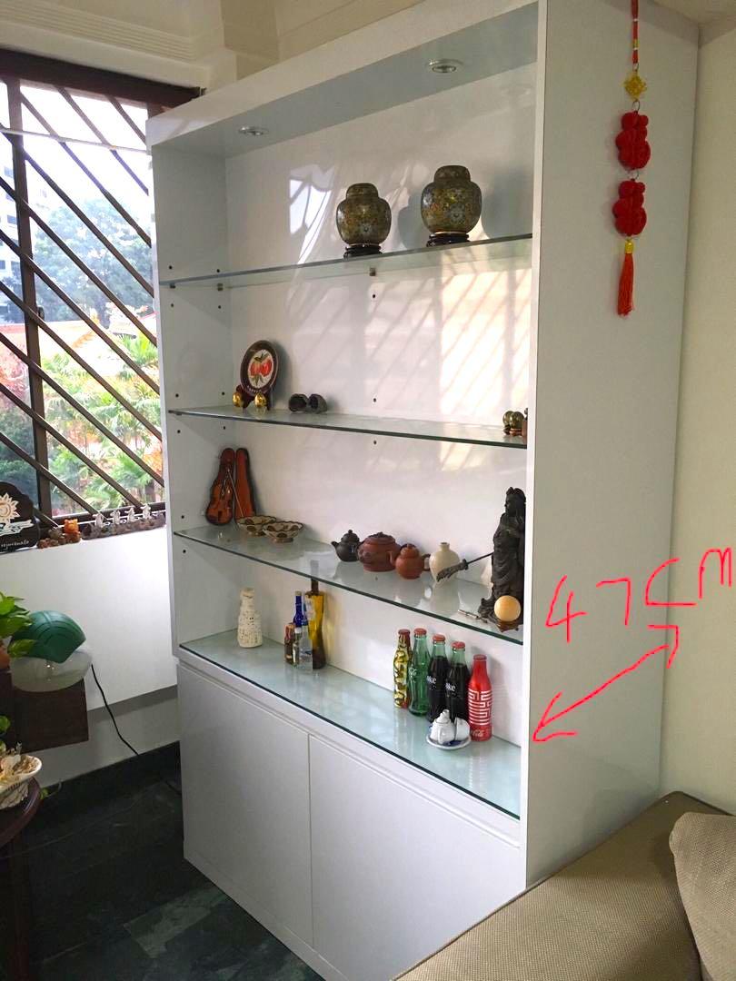 Double-sided Display Cabinet with Lighting, Furniture & Home Living ...