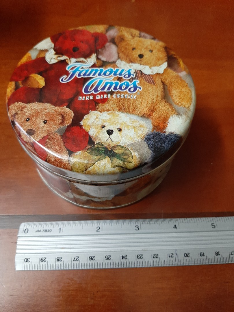 Famous Amos Teddy tin, Furniture & Home Living, Home Decor, Vases ...