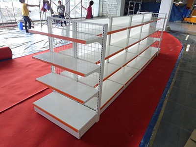 Grocery shelves gondola powder coated display rack, Furniture & Home ...