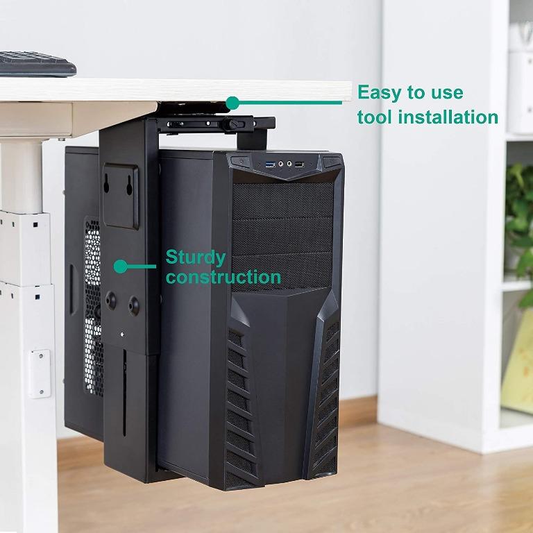 (HOT) EleTab Adjustable Under Desk Computer Mount Wall PC Mount ...
