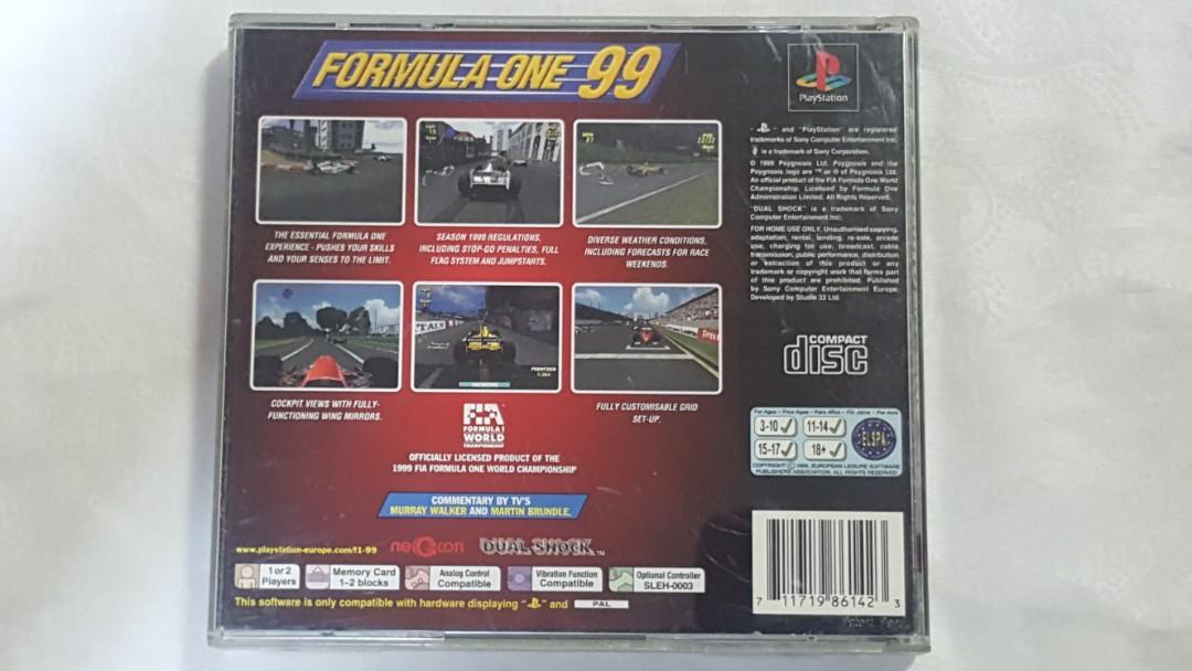 PlayStation PS1 Formula One 99, Video Gaming, Video Games, PlayStation ...
