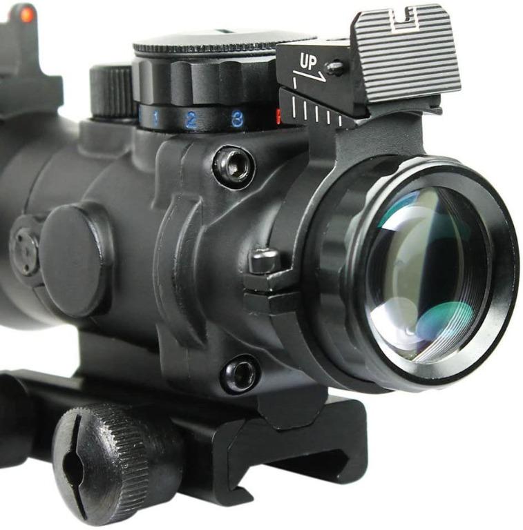 Spike 4X32 Tactical Rifle Scope W/ Tri-Illuminated Reticle Fiber Optic ...