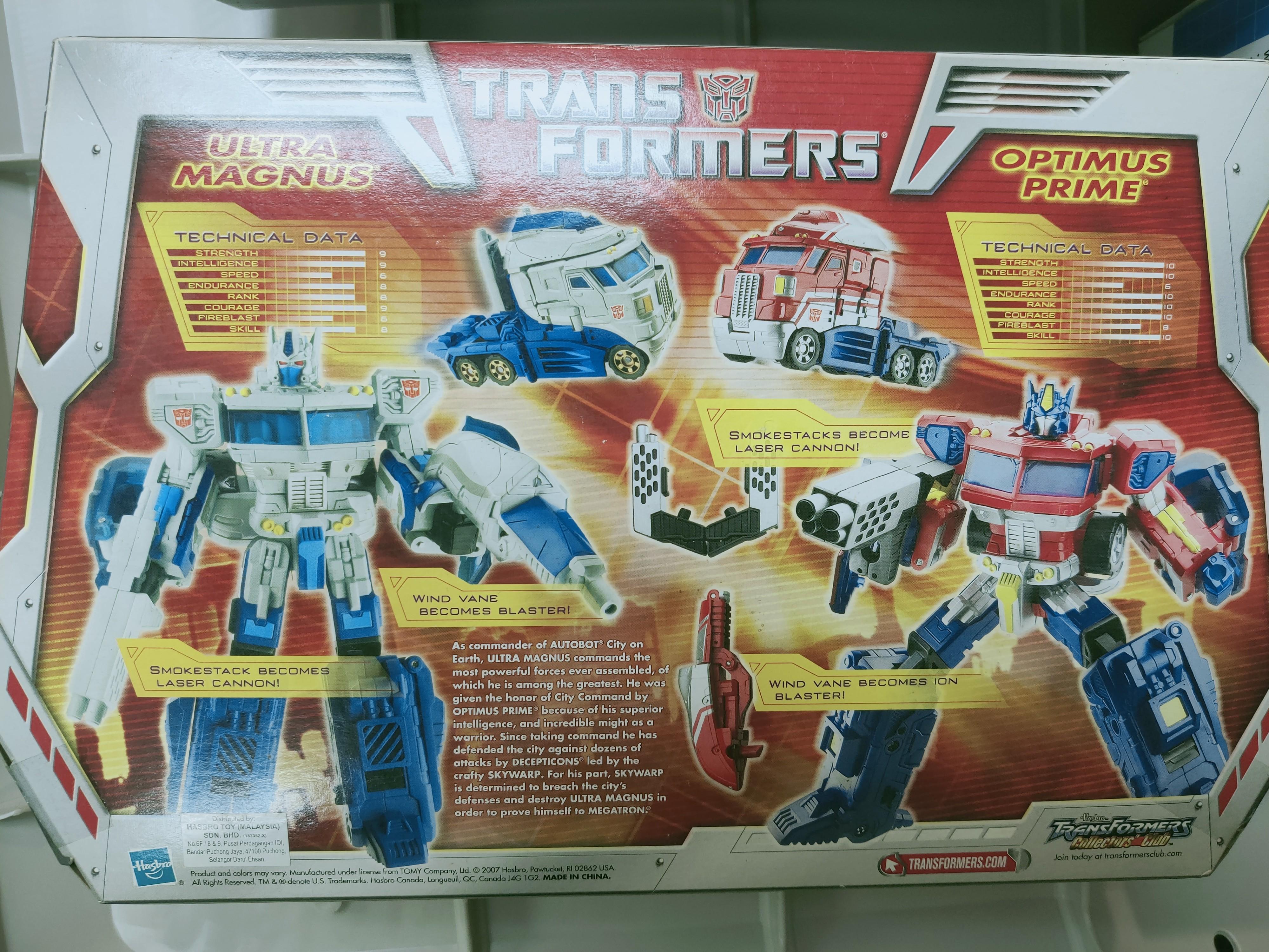 Transformers Classics Optimus Prime & Ultra Magnus + Parallel G3 ...