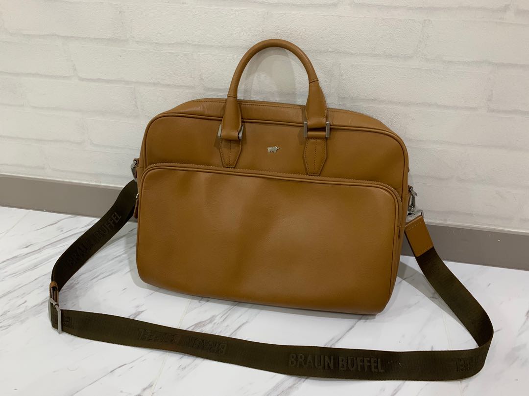 Braun buffel brown leather bag, Men's Fashion, Bags, Briefcases on ...
